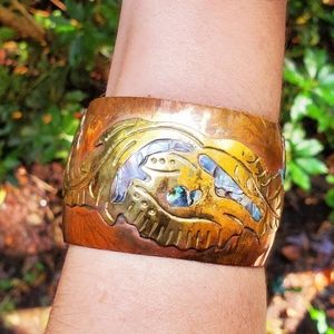 Jewelry | Rare Vintage Designer Celia Andrea Harms Copper Brass Abalone ...
